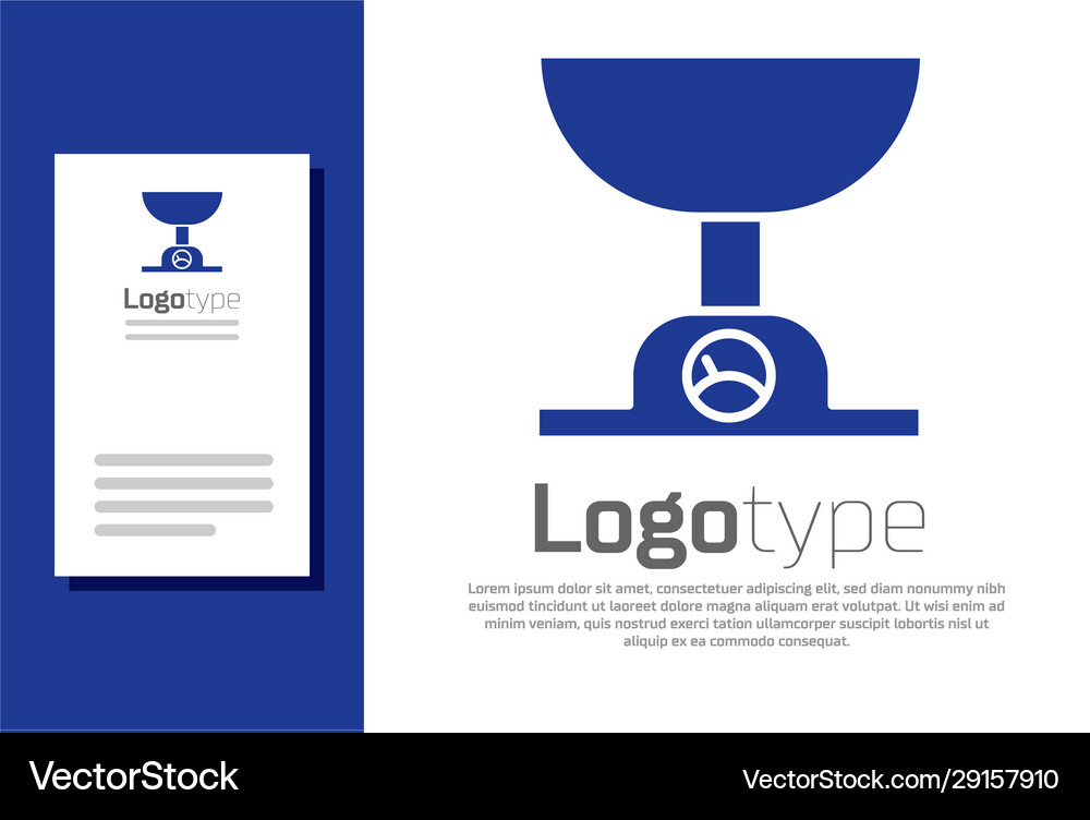 Blue electronic scales icon isolated on white Vector Image