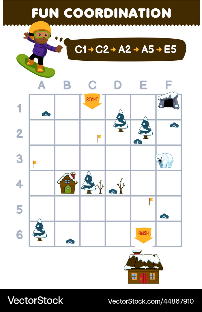 Education game for children draw the way Vector Image