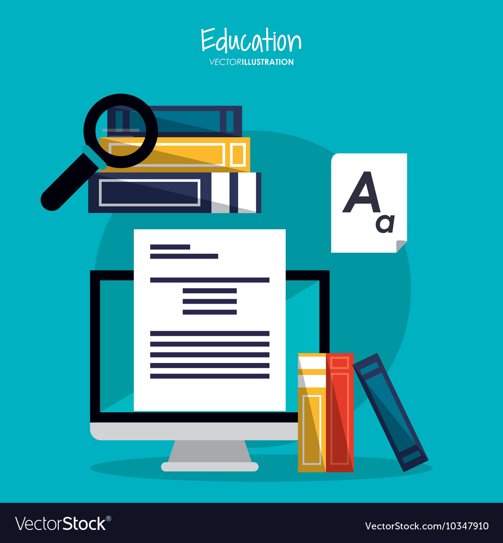 Education learning school computer design Vector Image