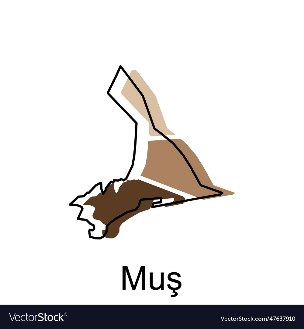 Map of mus province of turkey design turkey Vector Image