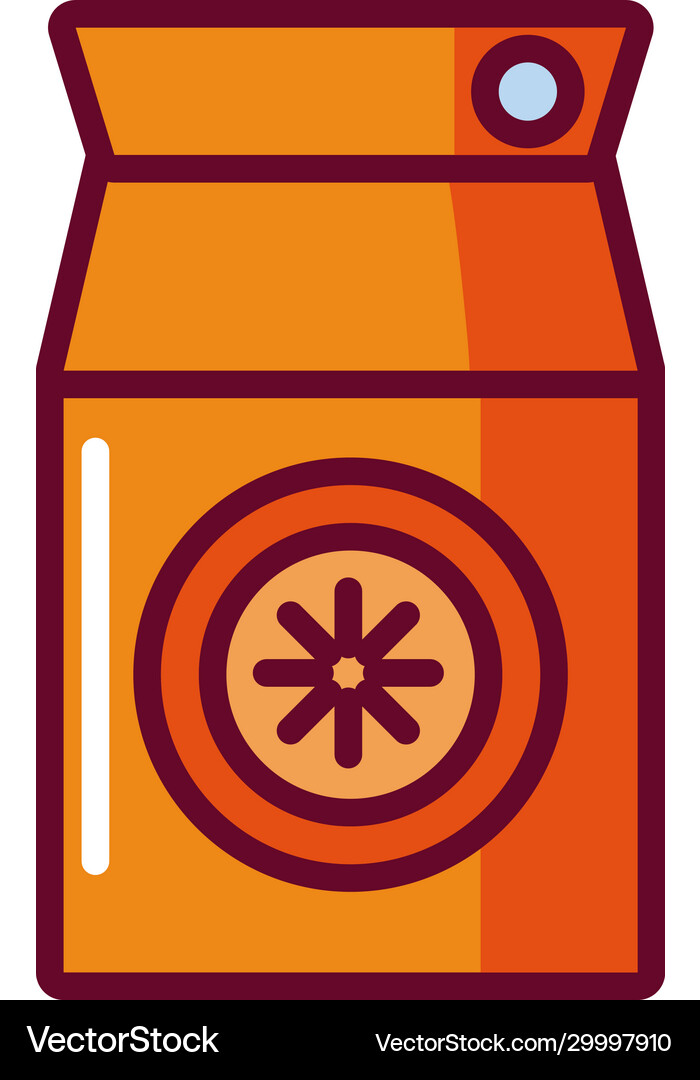 Orange juice box icon fill style Royalty Free Vector Image