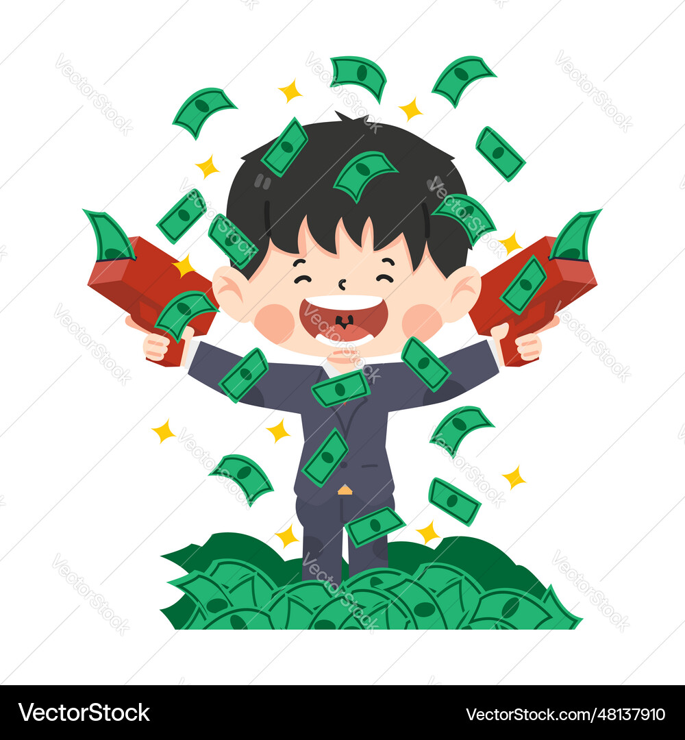 Successful business throwing money concept Vector Image