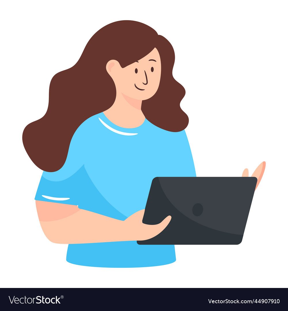 Tablet user Royalty Free Vector Image - VectorStock