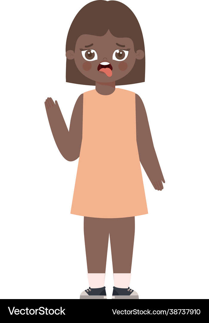 Young girl with disgust Royalty Free Vector Image