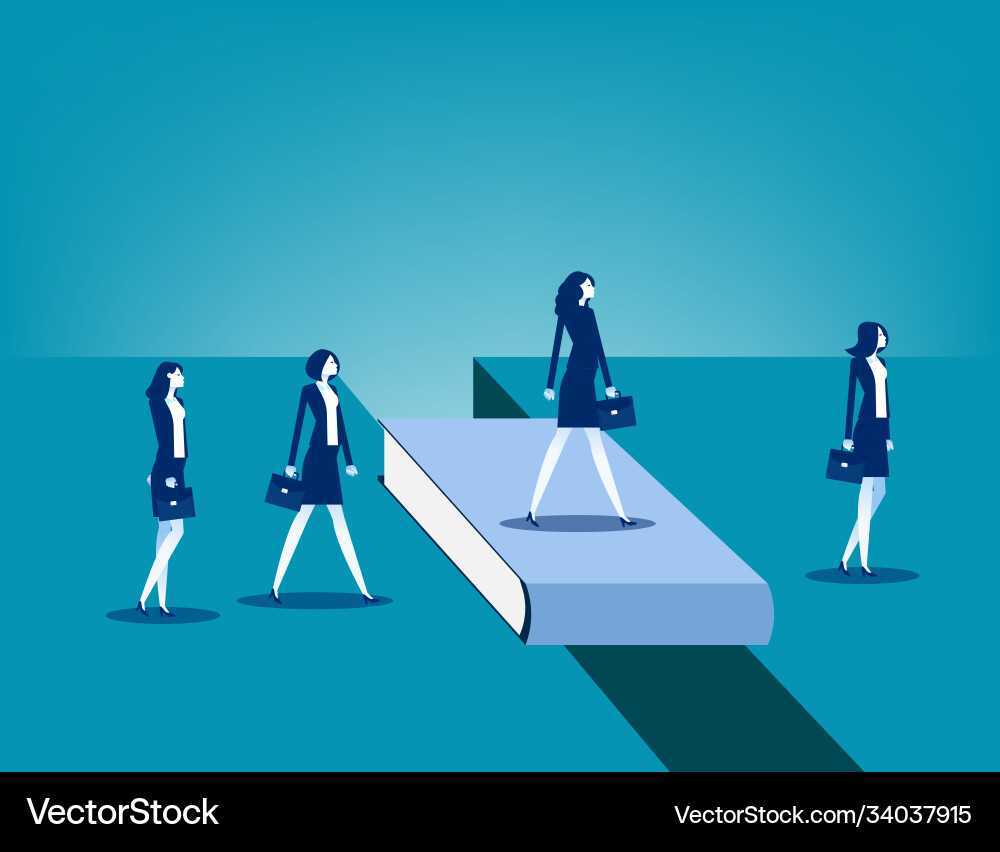 Business people bridging gap Royalty Free Vector Image