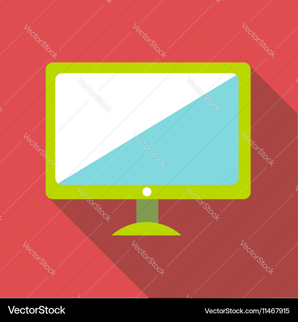Computer monitor icon flat style Royalty Free Vector Image