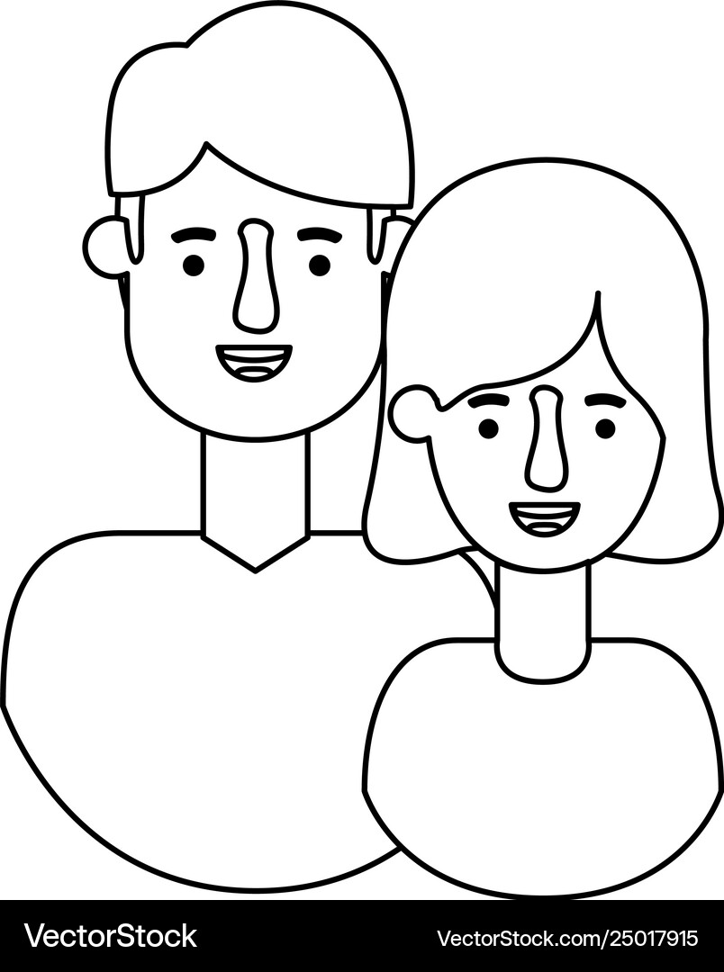 Couple avatar characters icons Royalty Free Vector Image