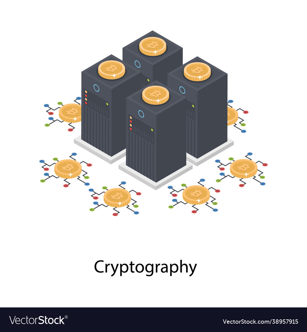 Cryptography isometric Royalty Free Vector Image
