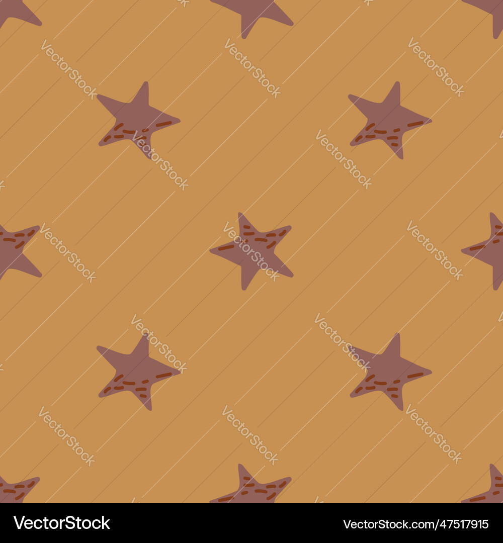 Cute stars seamless pattern in doodle style Vector Image