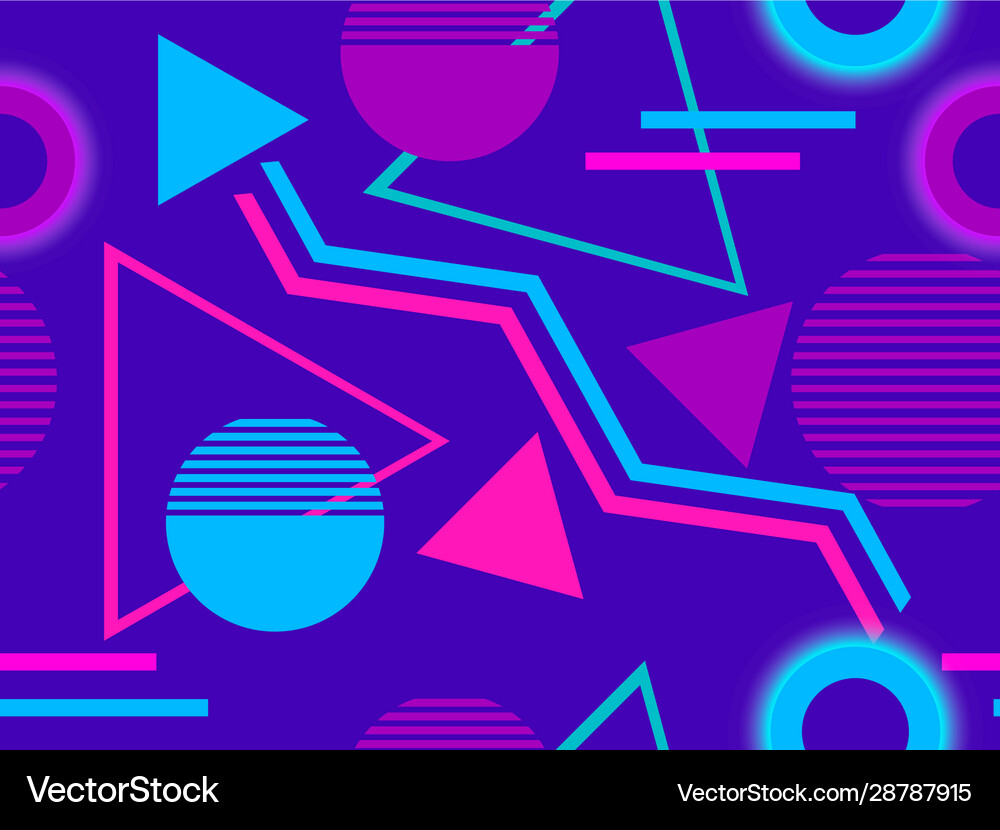 Cyberpunk seamless pattern retro futurism Vector Image