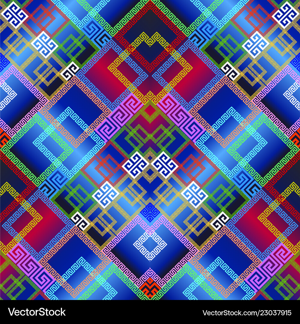 Geometric colorful greek seamless pattern Vector Image