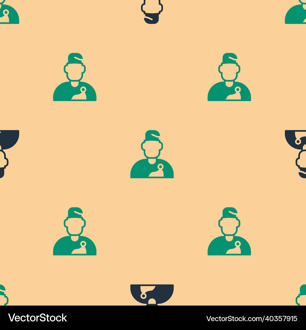 Green and black wizard warlock icon isolated Vector Image