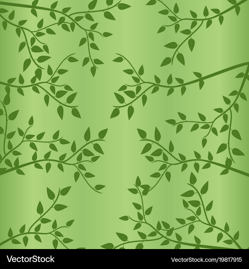 Green leaves and branches in spring background Vector Image