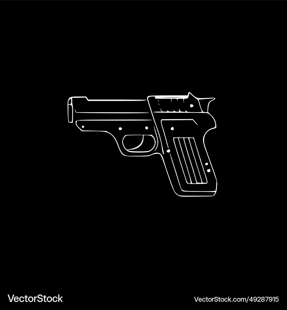 Gun - minimalist and flat logo Royalty Free Vector Image
