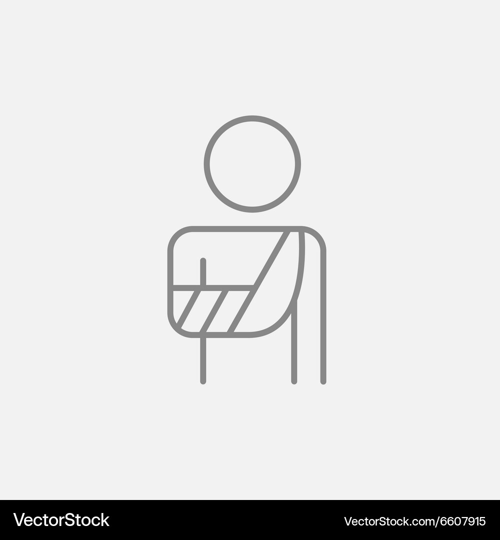 Injured man line icon Royalty Free Vector Image
