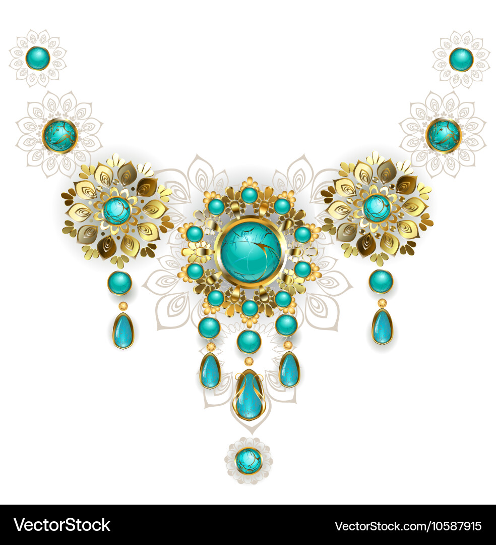 Jewelry with turquoise Royalty Free Vector Image