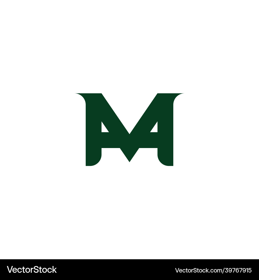 Letter ma simple geometric clear design logo Vector Image