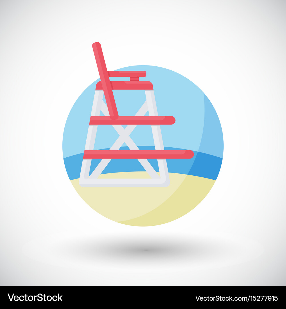 Lifeguard chair flat icon Royalty Free Vector Image