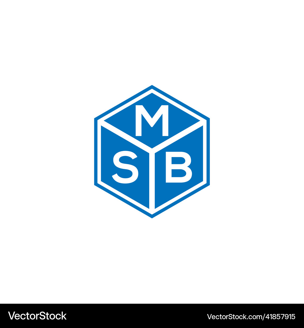 Msb letter logo design on black background Vector Image