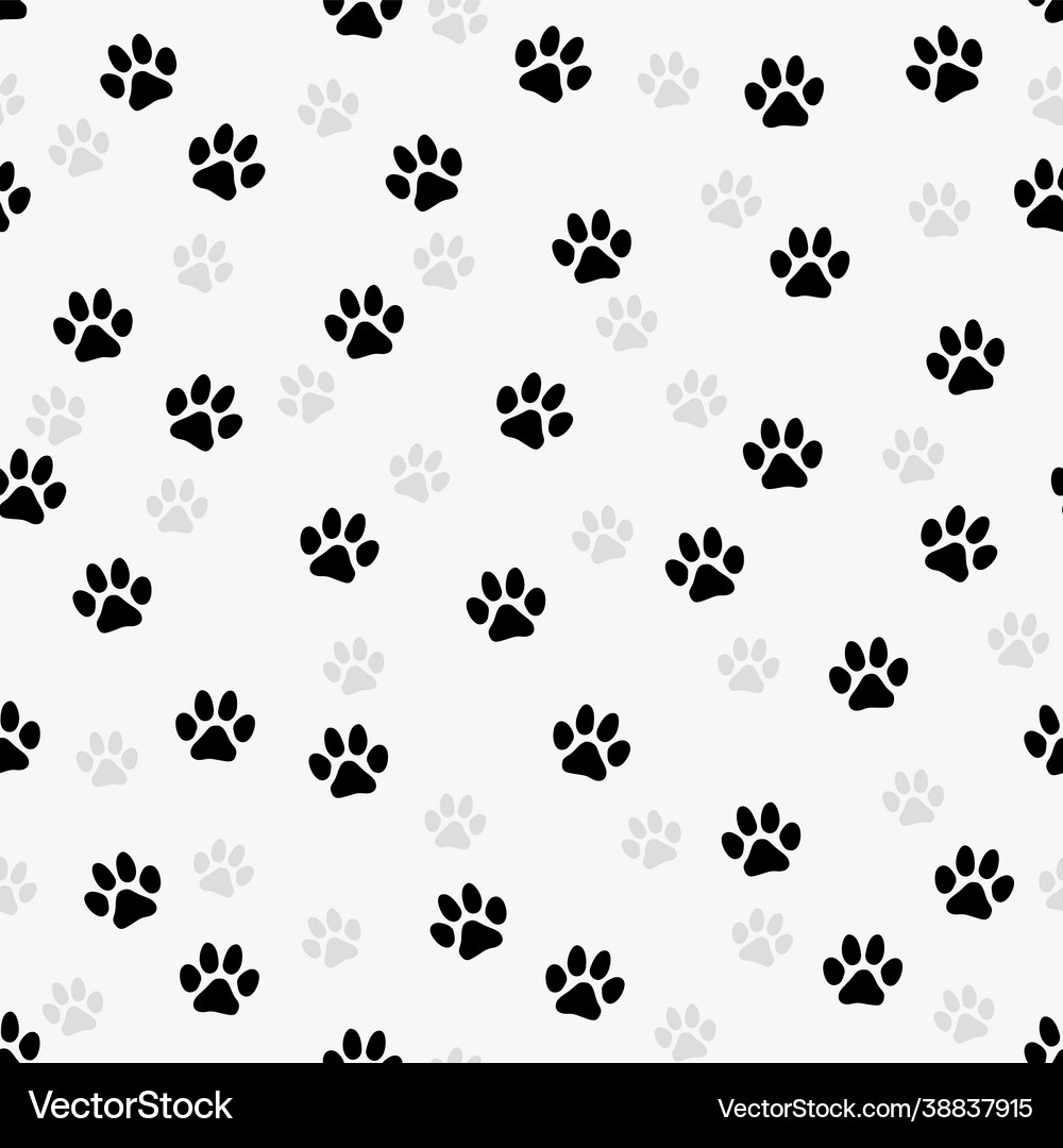 Pair paw prints seamless pattern Royalty Free Vector Image