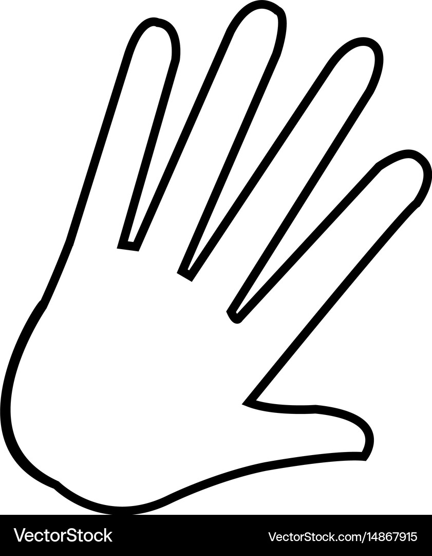 Palm Hand Symbol Outline Royalty Free Vector Image