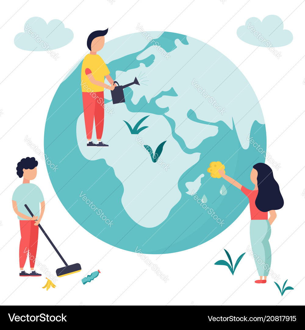 Poster for world environment day with globe Vector Image