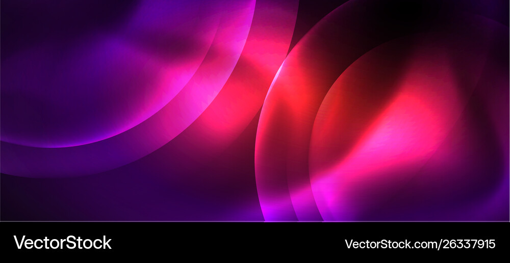 Shiny neon color light with circles abstract Vector Image