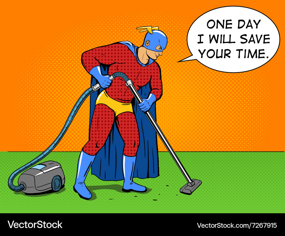 Superhero Clip Art Cleaning Cartoon Art Of A Kid Helping With Chores,
