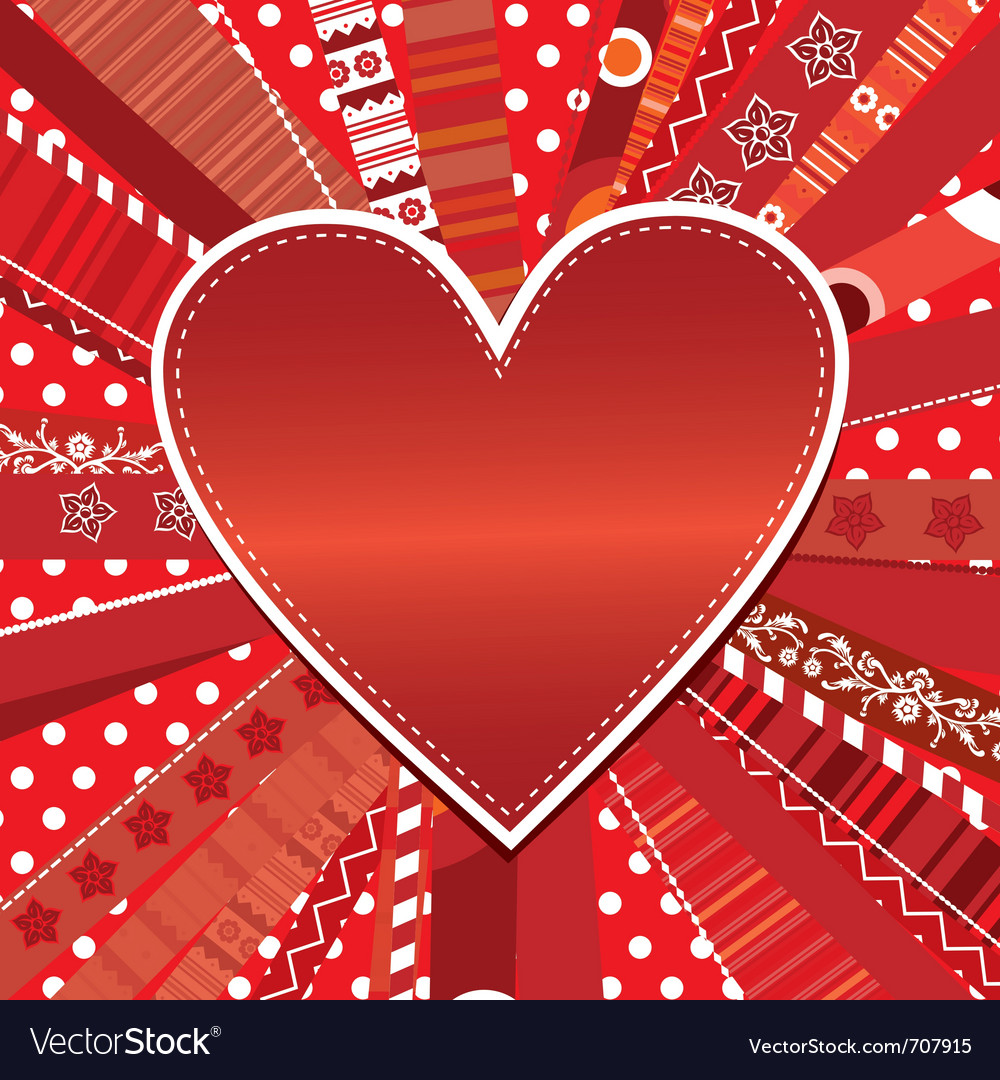 Template Heart Greeting Card Royalty Free Vector Image