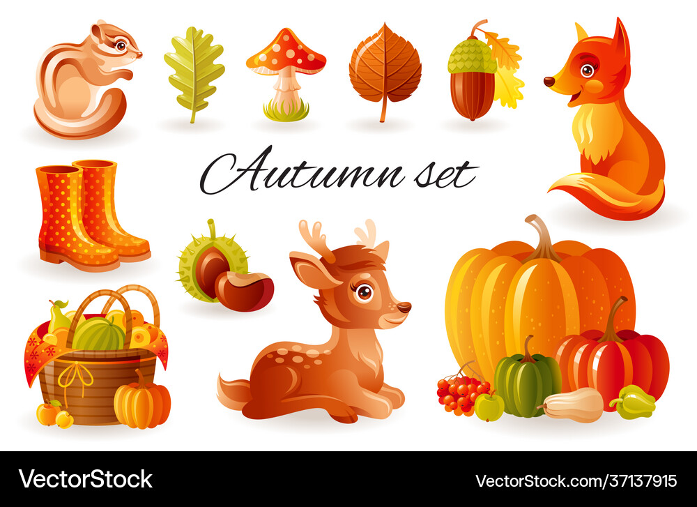 Thanksgiving icon set turkey pumpkin pie Vector Image