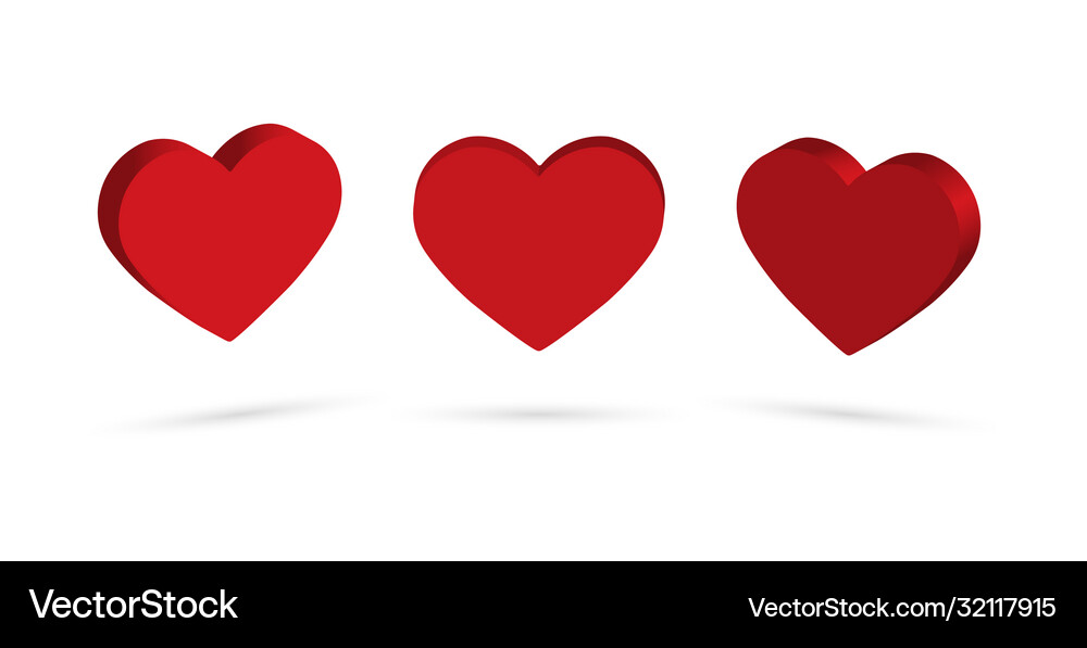 Volumetric heart three projections 3d heart Vector Image