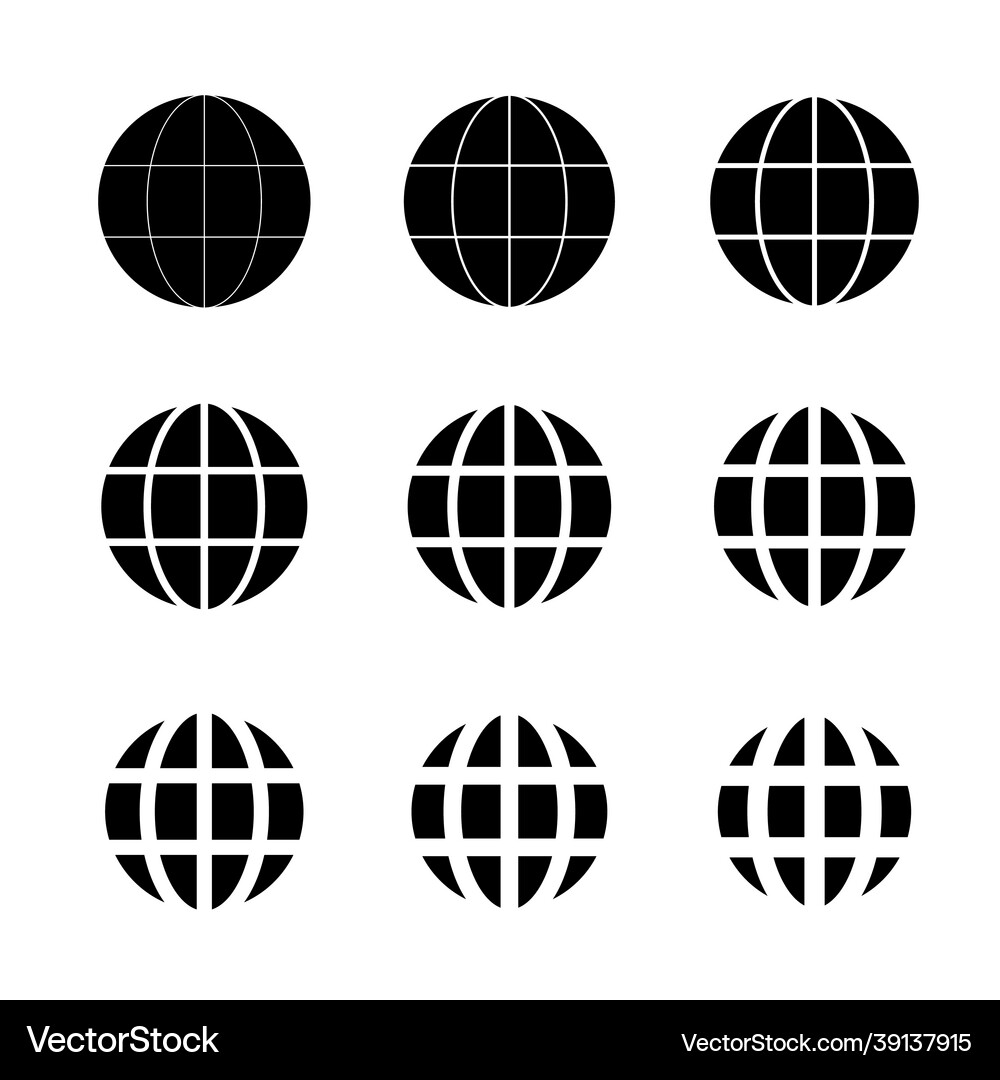 Www world wide web set site symbol internet Vector Image