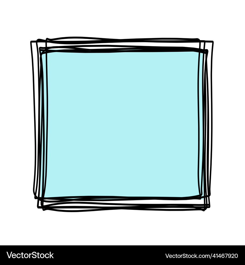Abstract color square as line drawing on white Vector Image