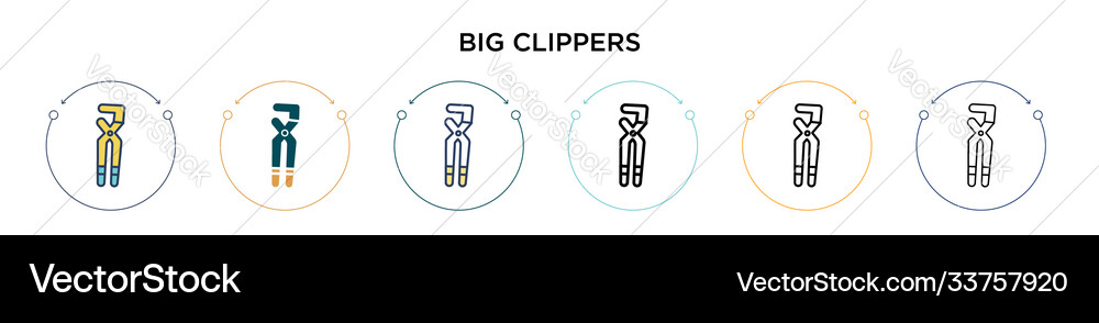 Big clippers icon in filled thin line outline Vector Image