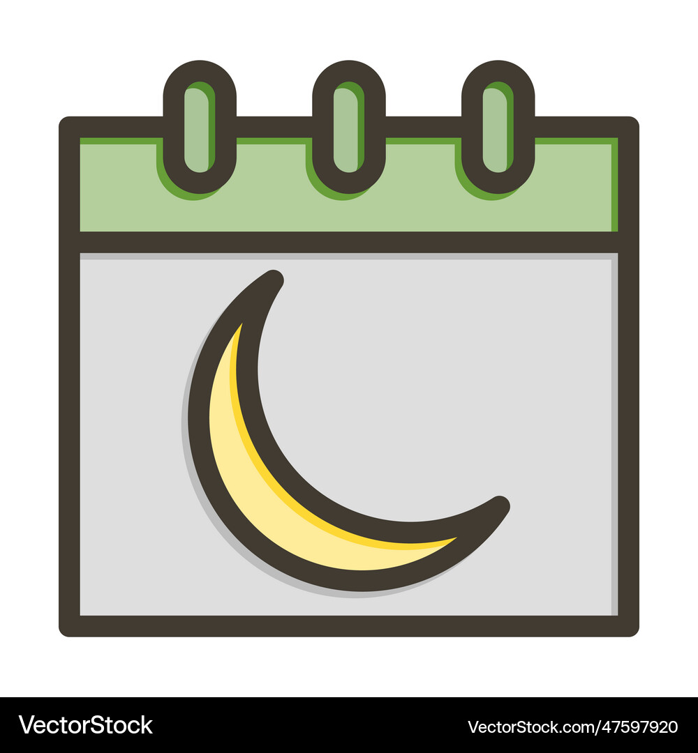 Calendar thick line filled colors for personal Vector Image