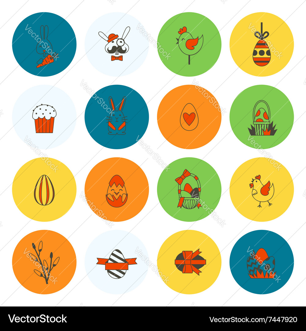 Celebration easter icons Royalty Free Vector Image