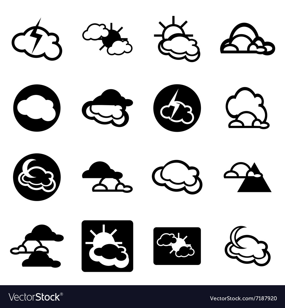 Clouds icon set Royalty Free Vector Image - VectorStock