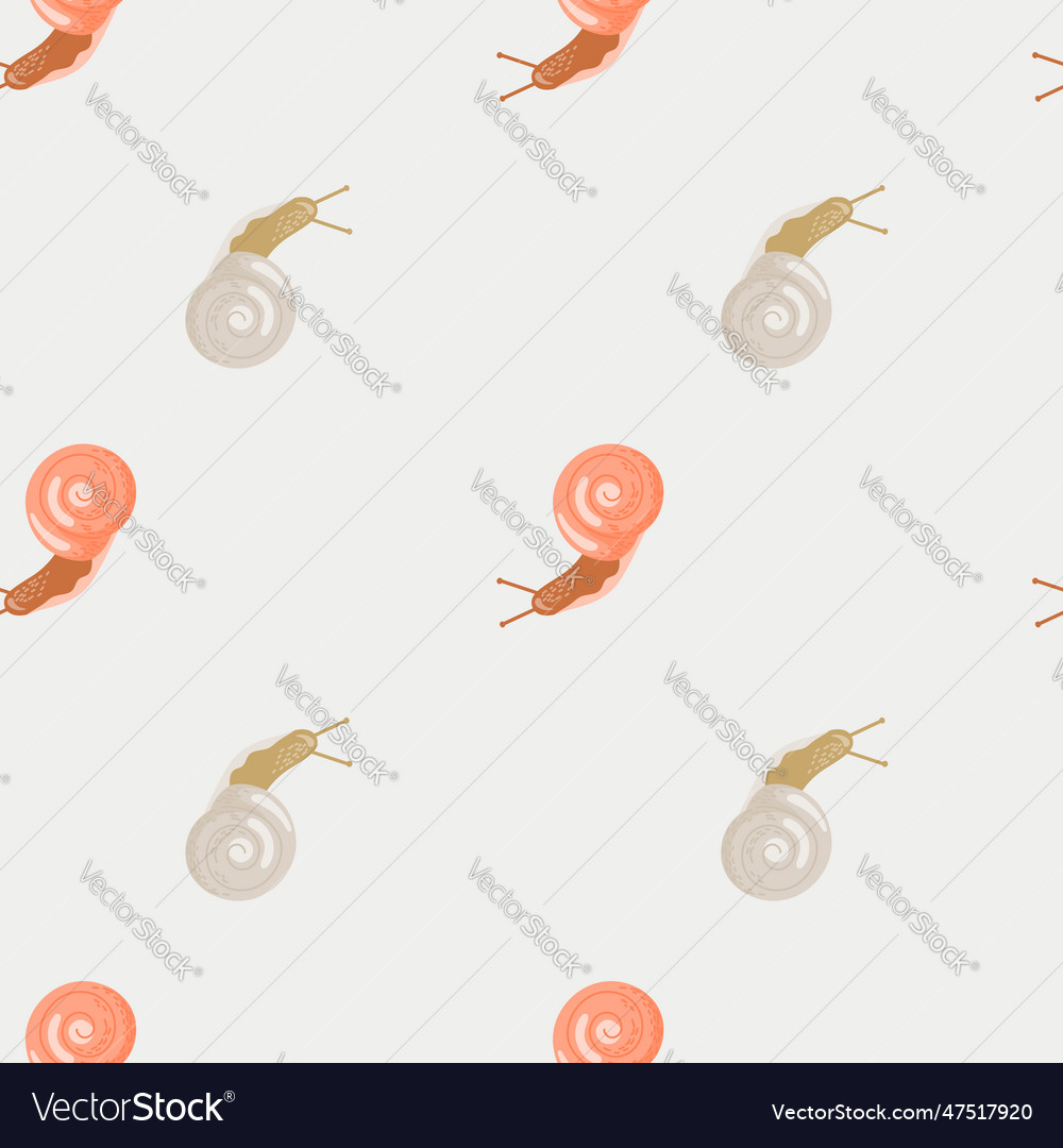 Cute snails seamless pattern funny cartoon Vector Image
