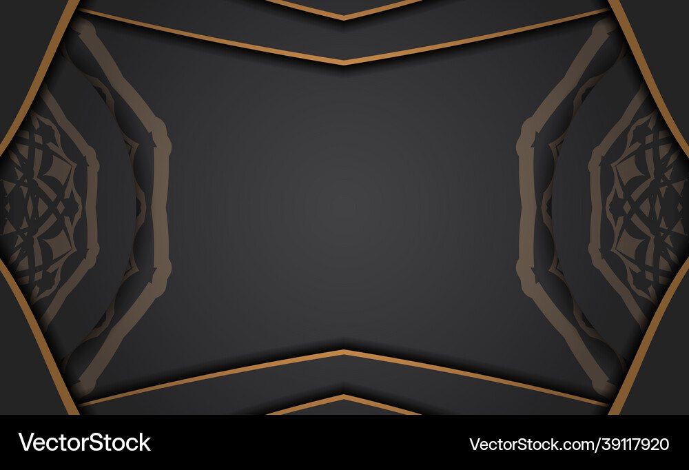 Gray banner template with luxury ornaments Vector Image