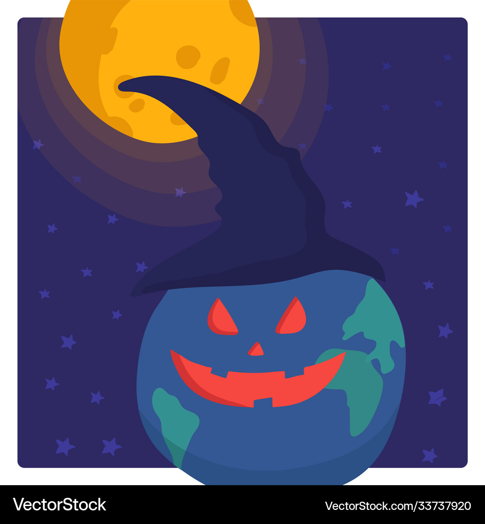 Halloween party on earth Royalty Free Vector Image