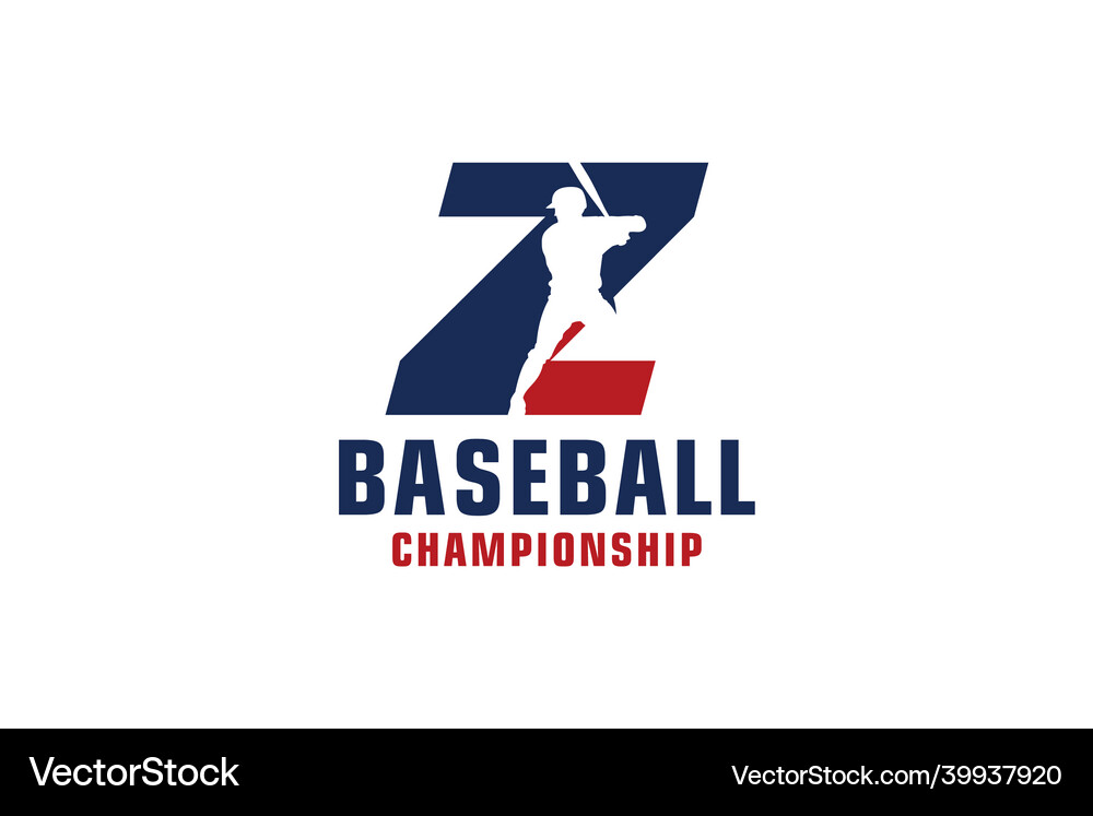 Letter z with baseball logo design design Vector Image