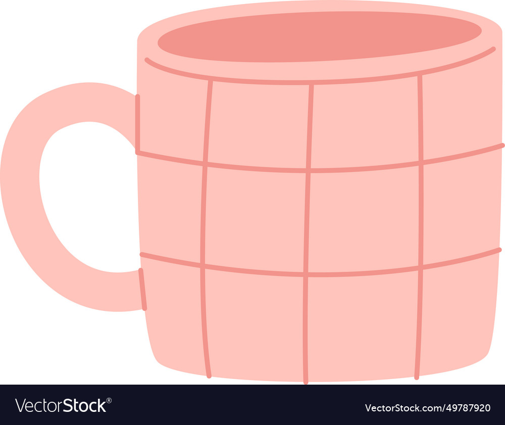Mug with checkered pattern Royalty Free Vector Image