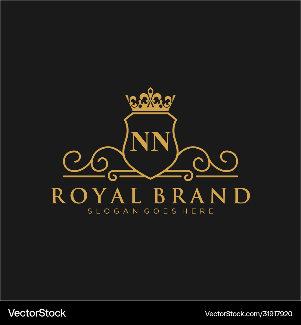 Nn letter initial luxurious brand logo template Vector Image