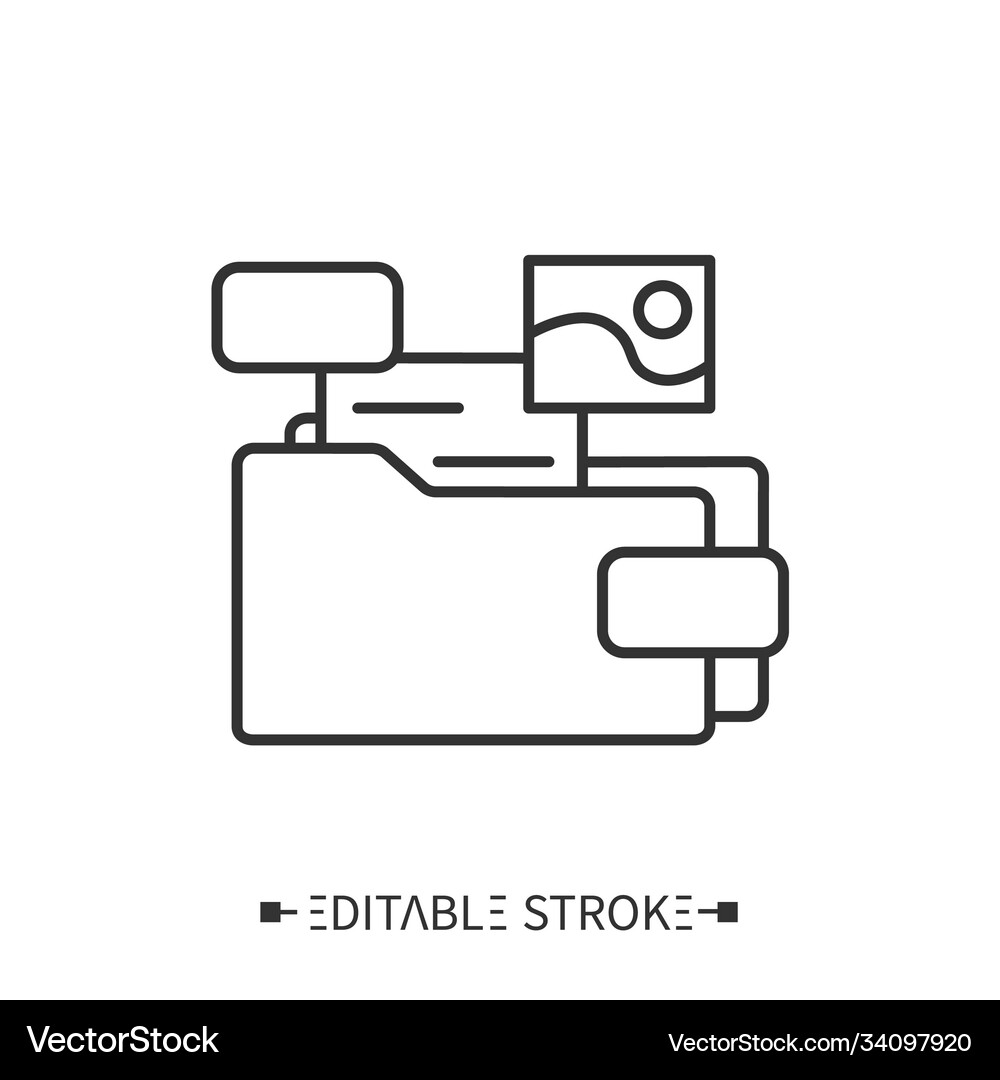 Portfolio icon compilation materials Royalty Free Vector