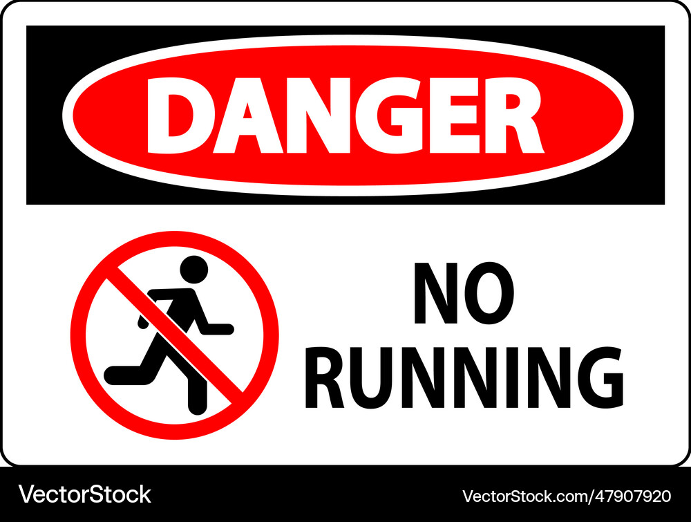 Prohibition sign no running symbol Royalty Free Vector Image