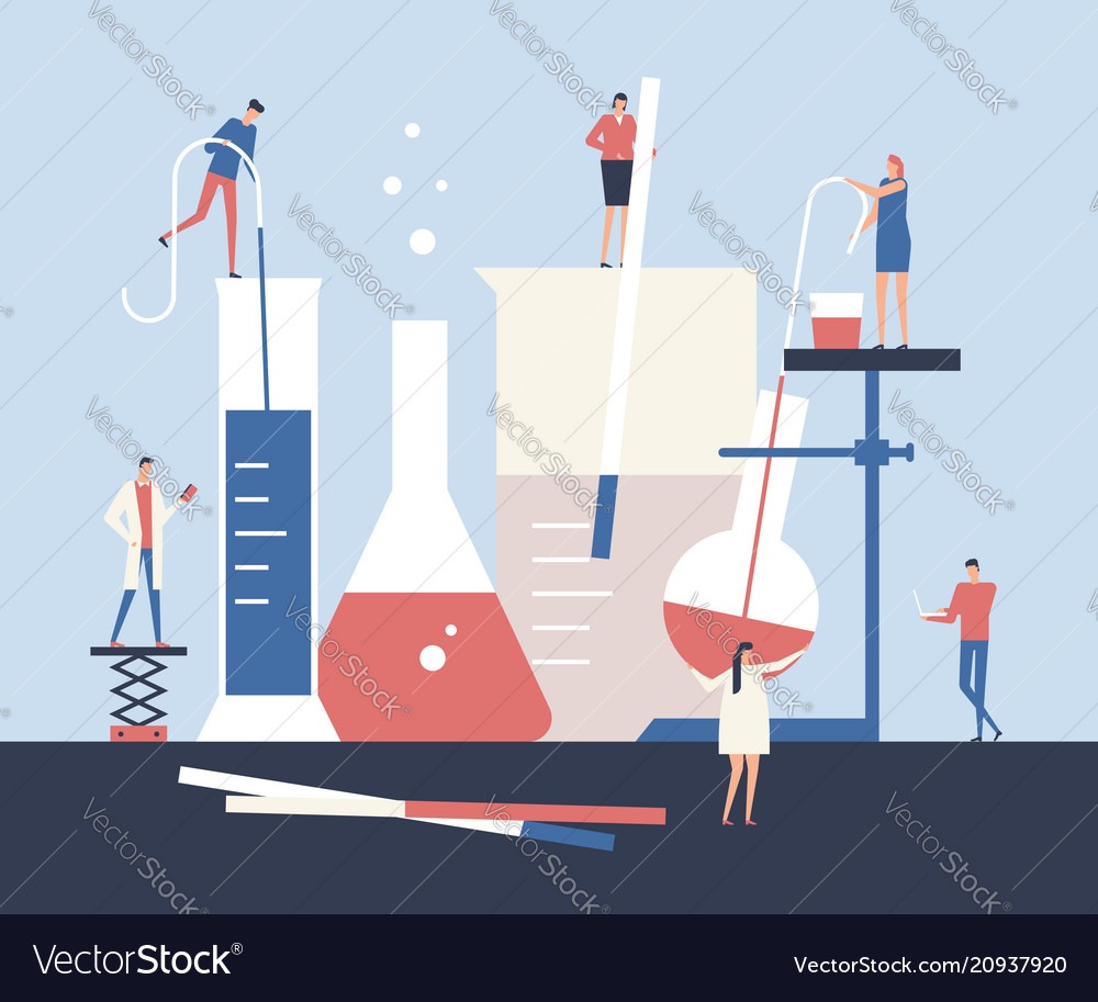 Scientists - flat design style Royalty Free Vector Image