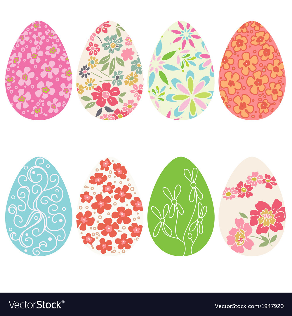 Set easter eggs Royalty Free Vector Image - VectorStock