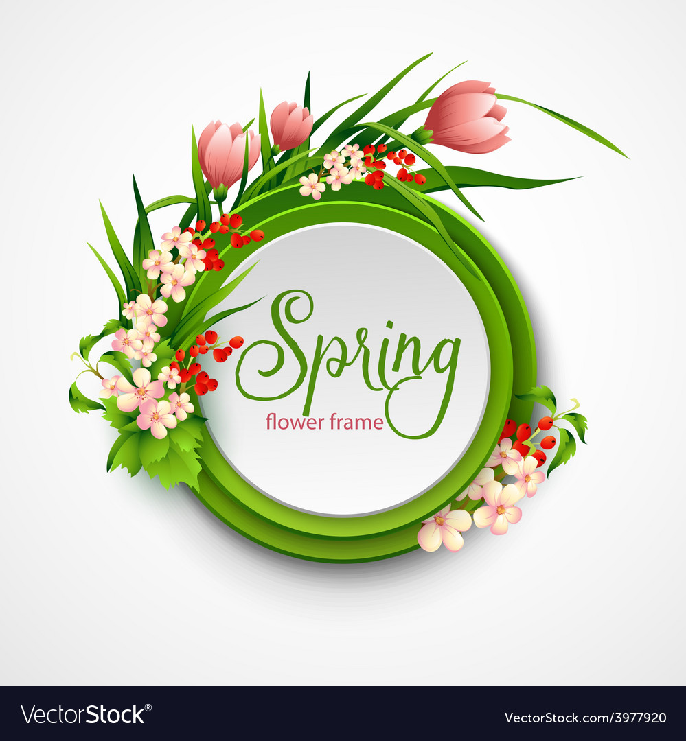 Spring frame with flowers Royalty Free Vector Image