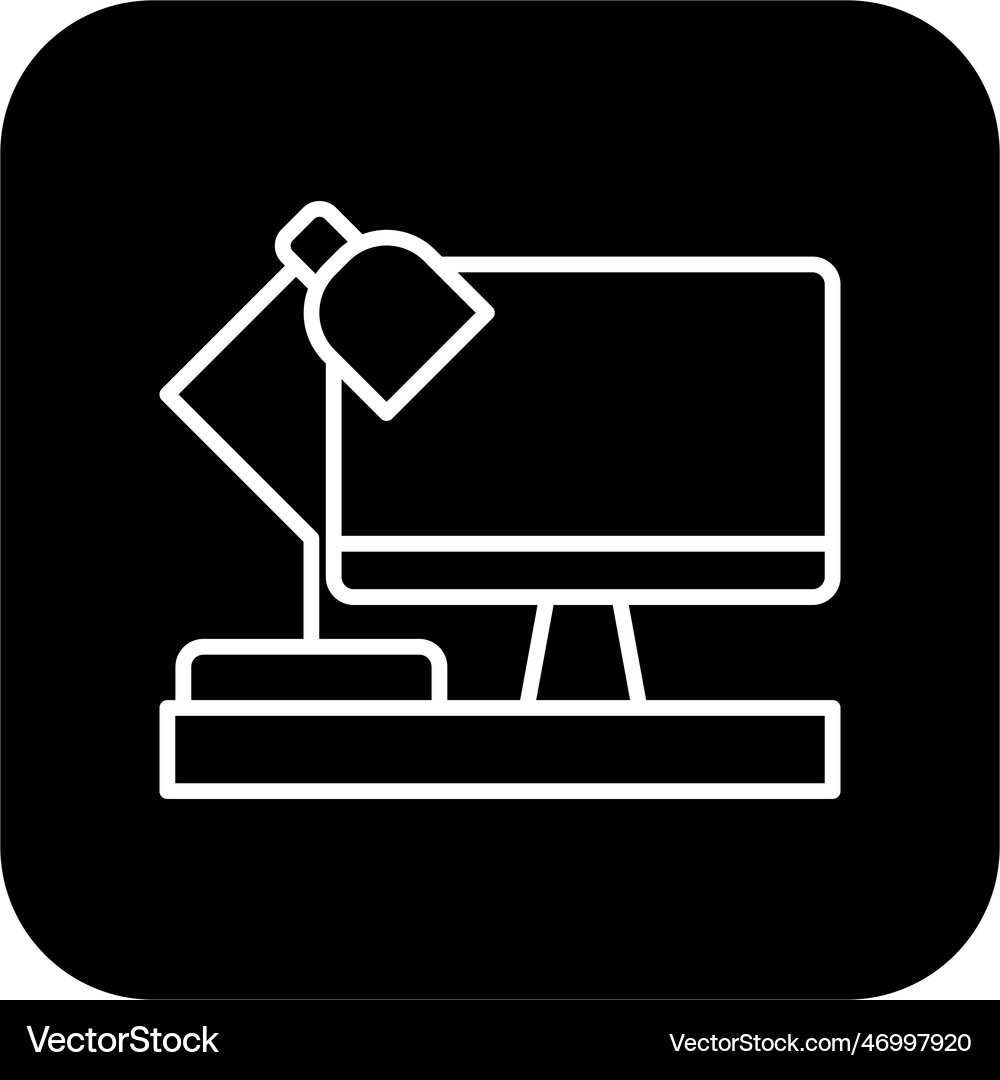 Workspace business and office icon with black Vector Image