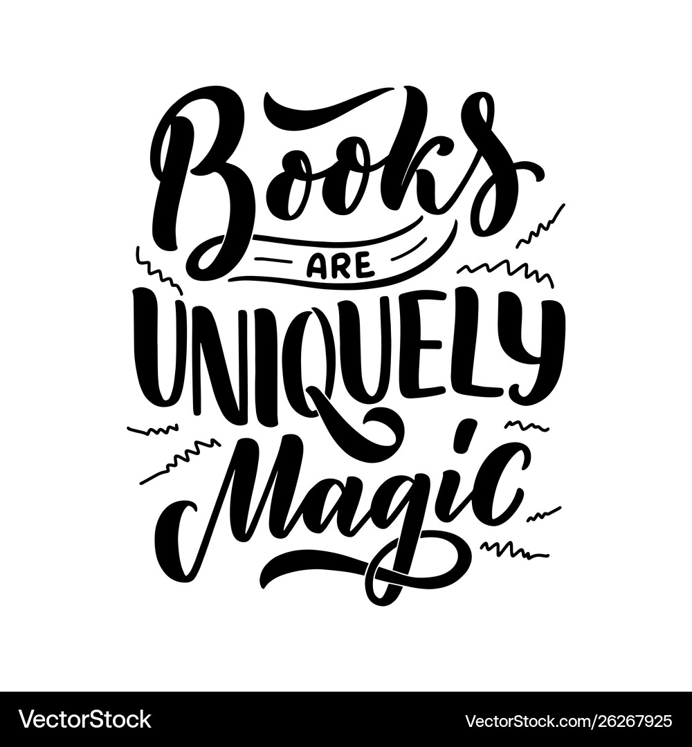 Abstract lettering about books and reading Vector Image